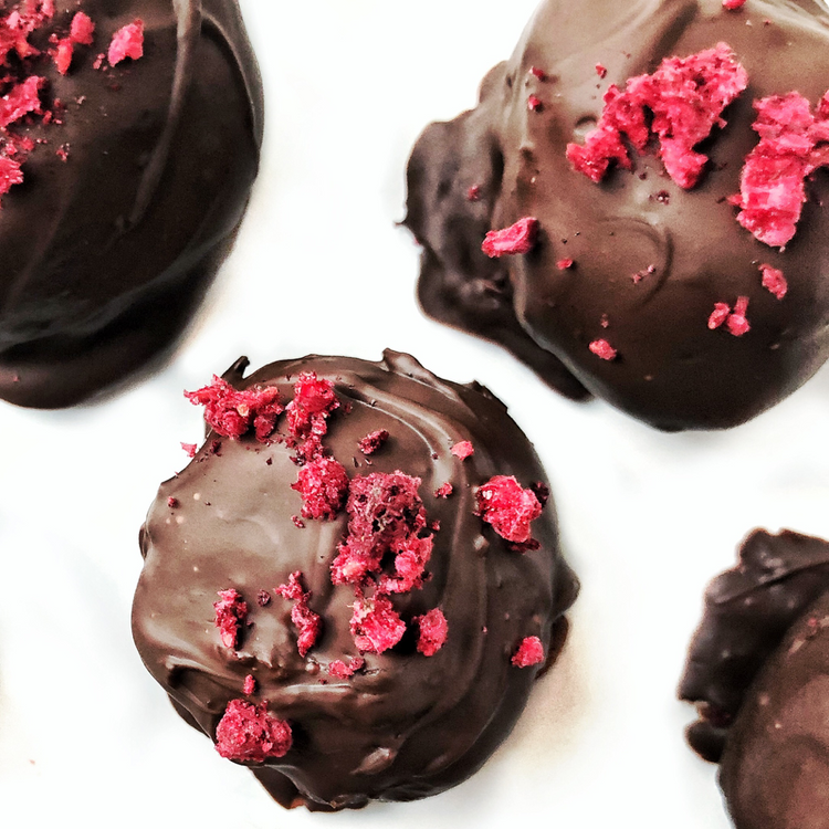 Raspberry Coconut Chocolate Truffles - Blog - Emmy's Organics